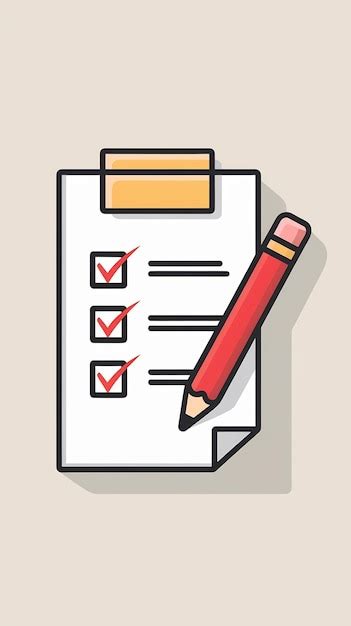 Check List With Three Check Boxes And Red Pencil Vector Eps10