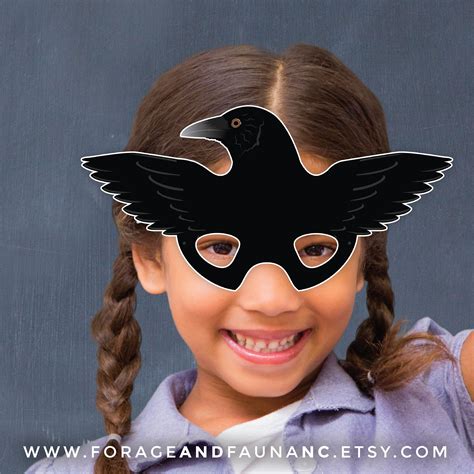 Crow Printable Mask Costume Blackbird Cowbird Raven Grackle Starling