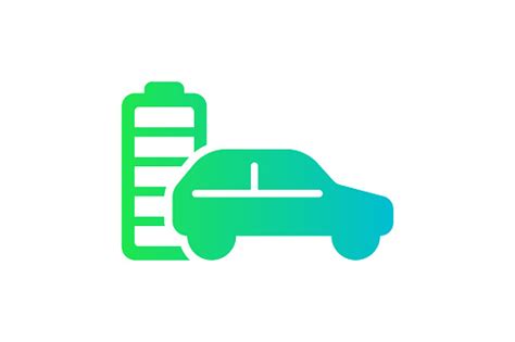 전기 자동차 완전 충전 배터리 에너지 표시기 녹색 그라디언트 아이콘 전기 수송 축압기 충전기 상징 완전 충전 전기 전원 자동 친환경 차량 충전 표지판 가득 찬에 대한 스톡