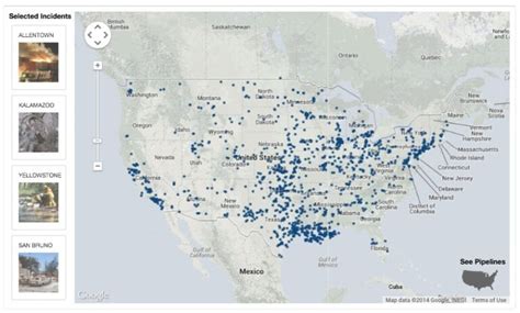 Map Of Major Incidents Pipeline Safety Trust