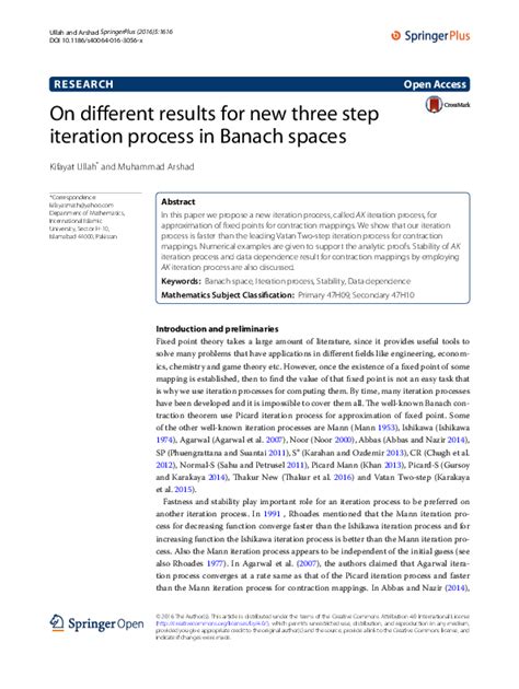 Pdf On Different Results For New Three Step Iteration Process In