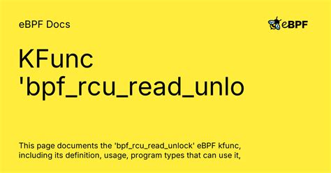 kfunc bpf rcu read unlock ebpf docs