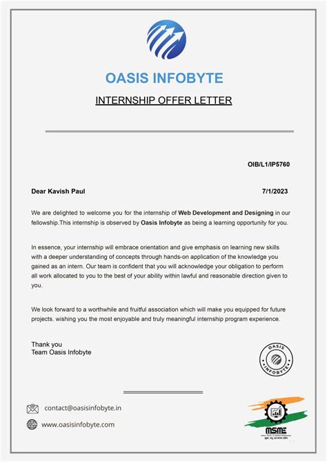 kavish paul on linkedin webdevelopment internship oasisinfobyte learningandgrowing