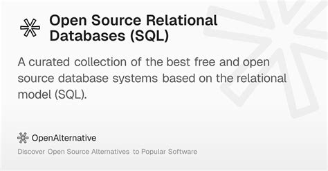 Best Open Source Relational Databases Sql 2025