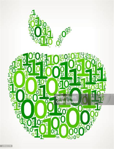 Apple Binary Code Zero One Vector Illustration High Res Vector Graphic
