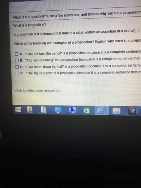 Solved What Is A Proposition Give A Few Examples And Chegg Com
