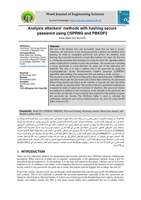 Pdf Analysis Attackers Methods With Hashing Secure Password Using Csprng And Pbkdf2