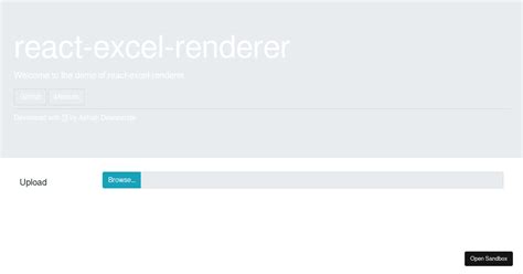Excel Renderer Demo Codesandbox