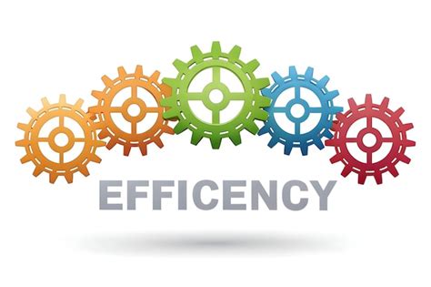 Efficiency Concept Clean Flat Vector Design Of Interlocking Gears Symbolizing Operational