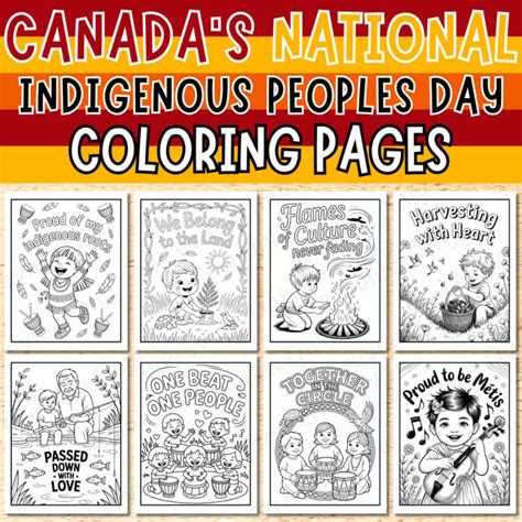National Indigenous Peoples Day Canada Coloring Pages Art Craft Poster