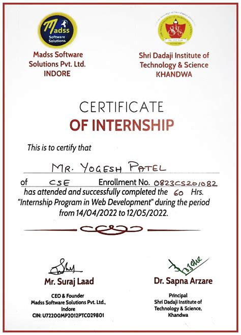Yogesh Patel On Linkedin Webdevelopment Internshipcompletion