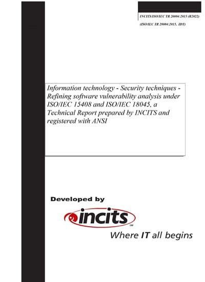 INCITS ISO IEC TR 20004 2015 R2022 Information Technology Security Techniques Refining