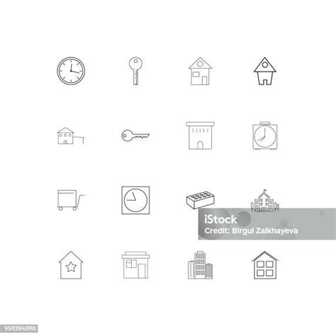 건물 및 건축 선형 얇은 아이콘 설정합니다 간단한 벡터 아이콘 설명 0명에 대한 스톡 벡터 아트 및 기타 이미지 0명 디자인 벡터 Istock