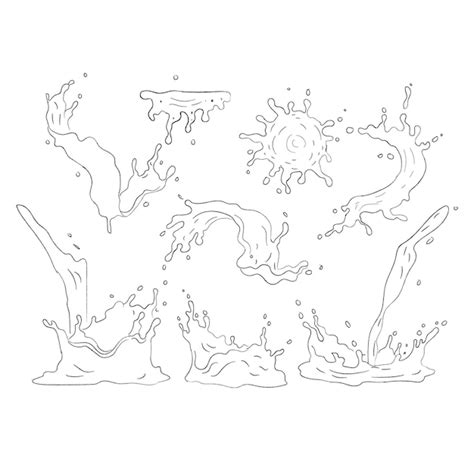 물이 튀다 프리미엄 벡터