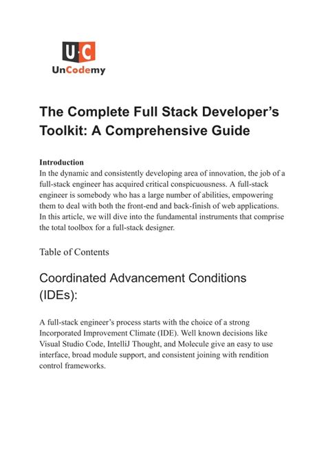 Ppt The Complete Full Stack Developers Toolkit A Comprehensive