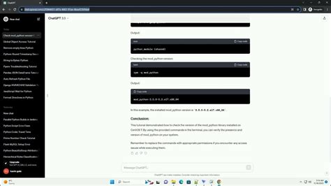 Checking Mod Python Library Version On Centos7 Youtube
