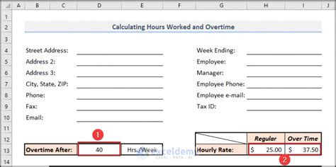 How To Calculate Hours Worked And Overtime Using Excel Formula