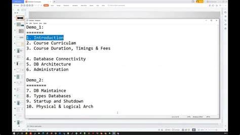 Mallikarjun Ramadurg Oracle Ace On Linkedin Demo Session 1 Database Course How Database