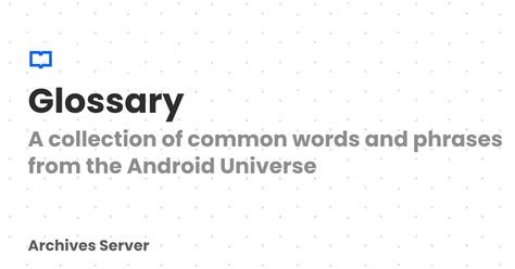 glossary archives server