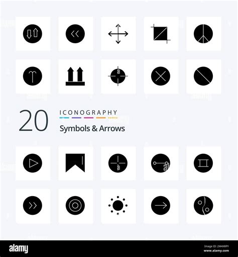 20 Symbols Arrows Solid Glyph Icon Pack Like Symbols Sign Circle Commitment Symbolism Stock