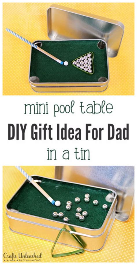 Diy Ts For Dad Mini Pool Table In A Tin Best Craft Projects And