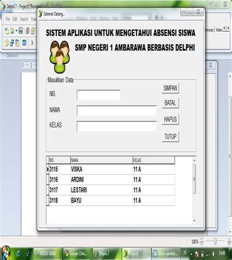 Aplikasi Absensi Siswa Dengan Delphi Rumus Soal