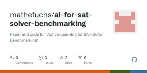 GitHub Mathefuchs Al For Sat Solver Benchmarking Paper And Code For