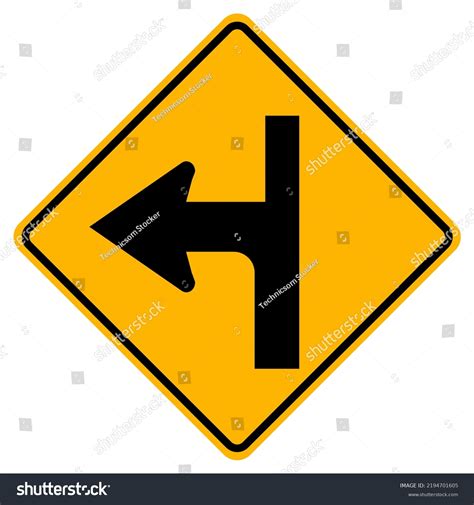 Modified Intersection Left Symbol Sign Vector Stock Vector Royalty Free 2194701605 Shutterstock