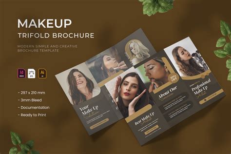 Makeup Trifold Brochure Graphic By Vunira Template · Creative Fabrica