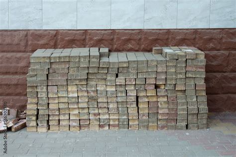 Pallets With Bricks Masonry New Bricks Brick Pallet Brick Background Stack Of New Bricks