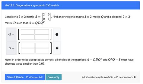 Solved Consider A 2×2 Matrix A 2001 Find An Orthogonal