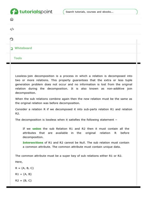 Lossless Join Decomposition Pdf Computing Computer Programming