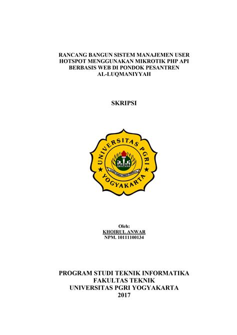 Solution Rancang Bangun Sistem Manajemen User Hotspot Menggunakan Mikrotik Php Api Berbasis Web