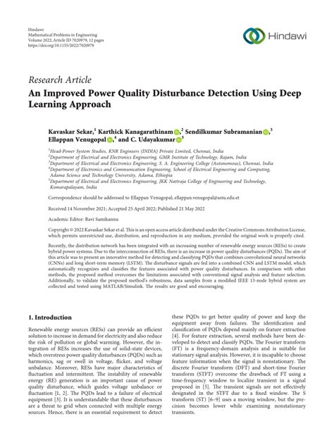 Pdf An Improved Power Quality Disturbance Detection Using Deep
