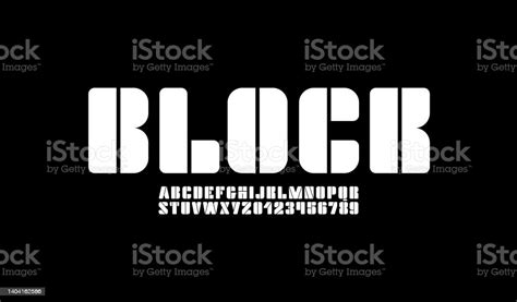 추상 글꼴 두꺼운 알파벳 굵은 글자와 숫자 벡터 일러스트 레이 션 10eps 볼드체에 대한 스톡 벡터 아트 및 기타 이미지 볼드체 컴퓨터 글자 블럭 Istock