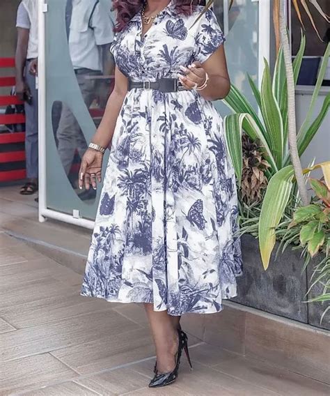 Blue Print Freya Belted Print Dress Torfeo