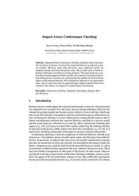 Pdf Impact Aware Conformance Checking