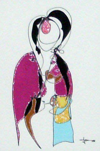 Dg Smalling Figural Ink 20th C Kp Modern Indian Art Ink Indian Art