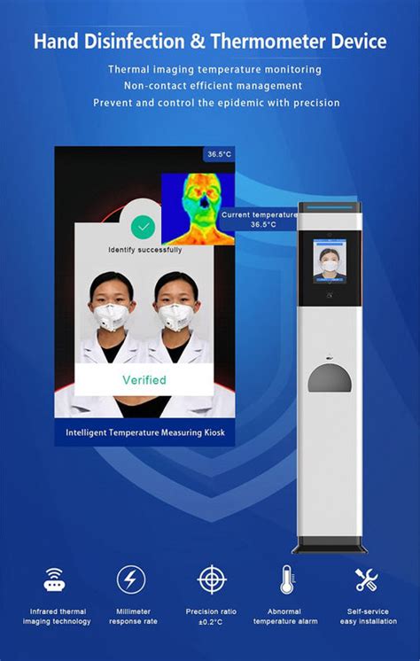 Non Contact Infrared Walk Through Body Temperature Scanner With Hand Sanitizer