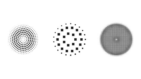 Premium Vector Abstract Halftone Square Design Element Vector Set