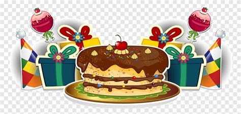 생일 케이크 선물 풍선 생일 축하합니다 구운 제품 음식 Png Pngegg