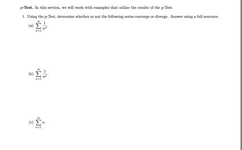 Solved P Test In This Section We Will Work With Examples Chegg Com