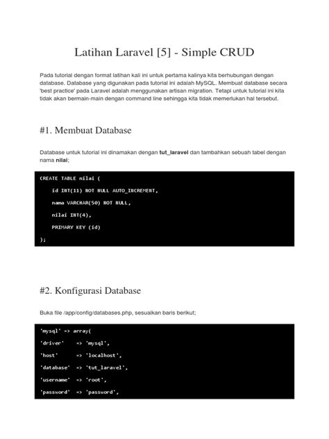Latihan Laravel Crud Pdf Pdf