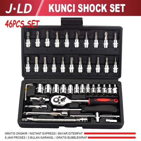 Jual Jld Kunci 1set Lengkap 46 Pcs Kunci Shock Set 1 4” Kunci Sok Socket Wrench Pas Socket Set