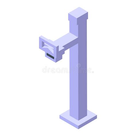 Modern Sensor Standing On Metal Pole Detecting Information Stock