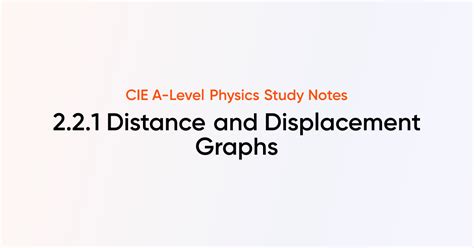 Distance And Displacement Graphs 2 2 1 Cie A Level Physics Notes Tutorchase