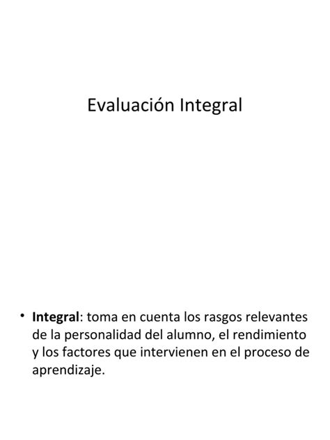 Evaluación Integral Y Evaluación Diferencial Pdf