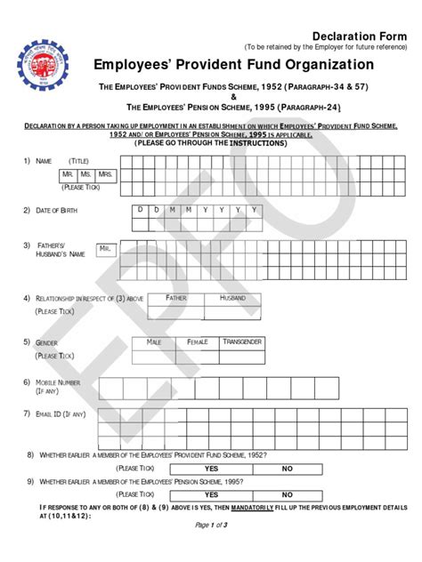 Pf Form 11 Pdf