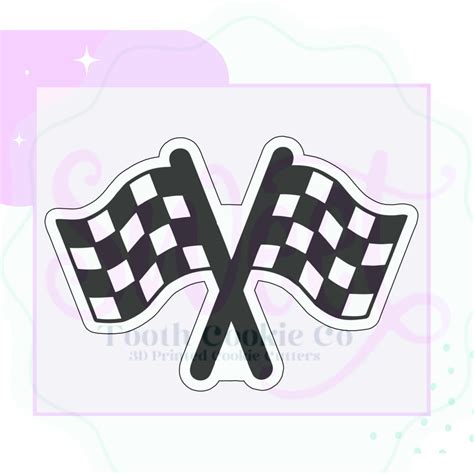 Double Flag Cookie Cutter Flag Cookie Cutter Race Car Cookie Cutter