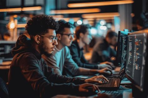 Premium Photo A Group Of Developers Men And Women Working Together To Program An Ecommerce Website